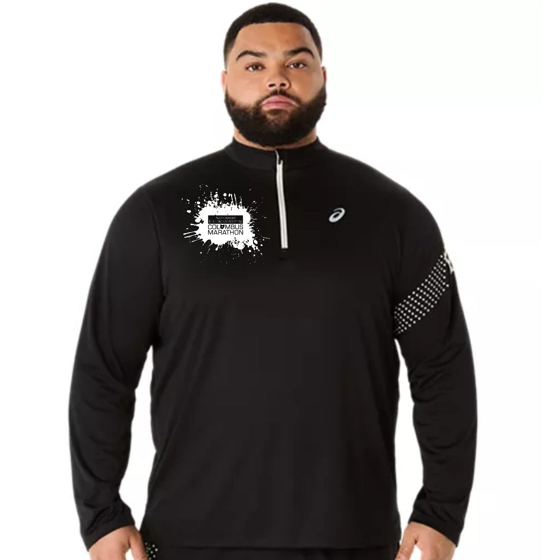 Columbus Marathon Men's ASICS Splatter Icon LS 1/4 Zip – Columbus ...